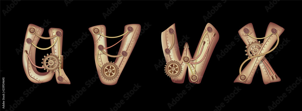 Symbols of the Latin alphabet U V W X. The letters of the English ...
