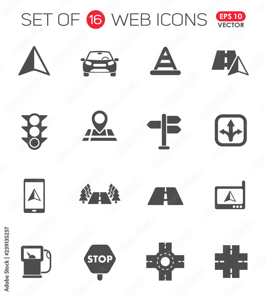 road vector icons for your creative ideas Stock Vector | Adobe Stock