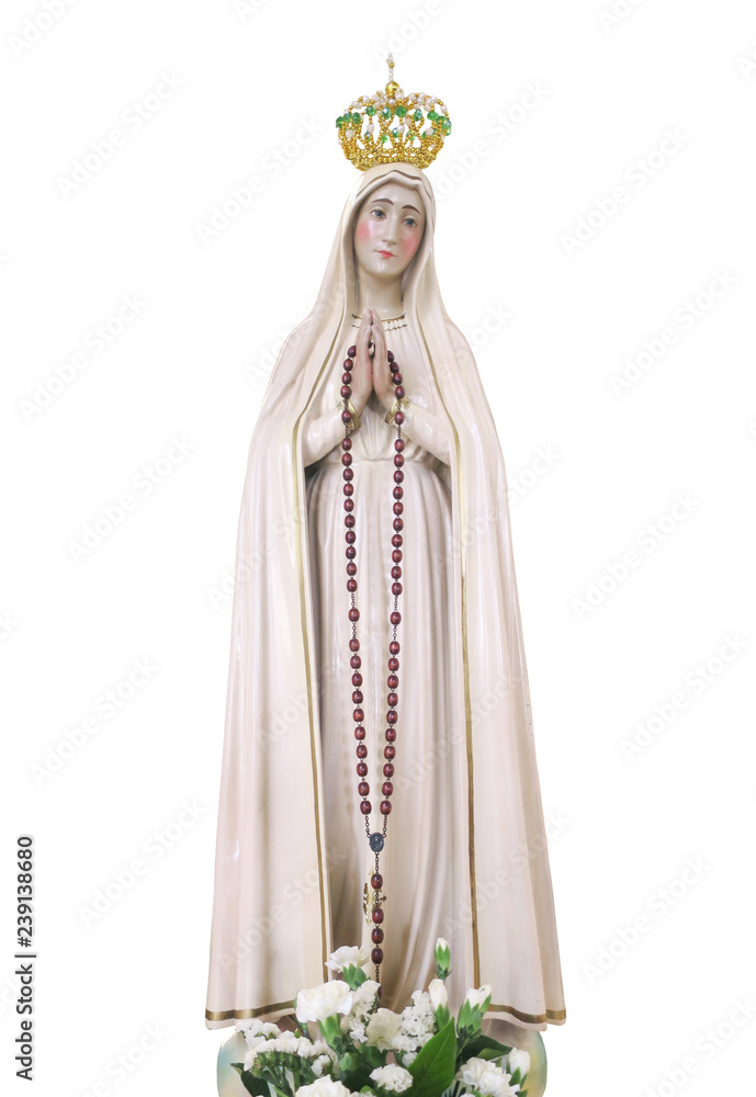 Our lady Fatima Mary in christian on white background Stock Photo ...