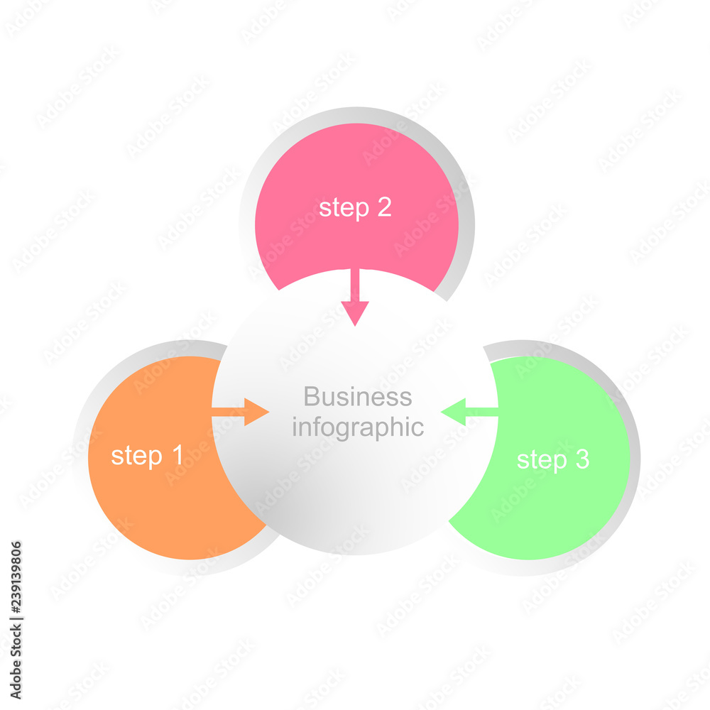 Chart design for business presentations with three steps. Stock Vector ...