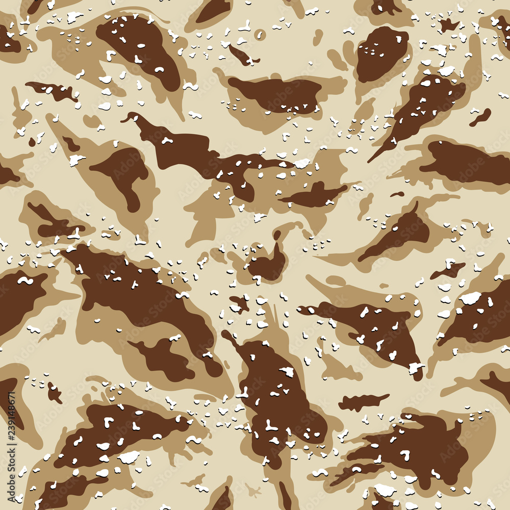 Camouflage Pattern American Desert Uniform Seamless Vector Illustration ...