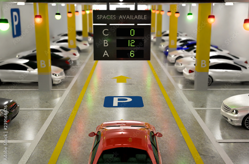 Smart Parking lot Guidance System with Overhead Indicators, Intelligent ...