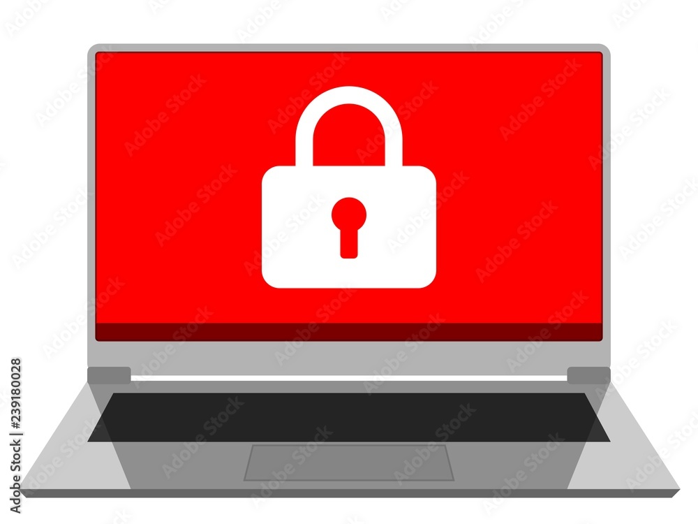 A laptop with a window securing the access after the computer was ...