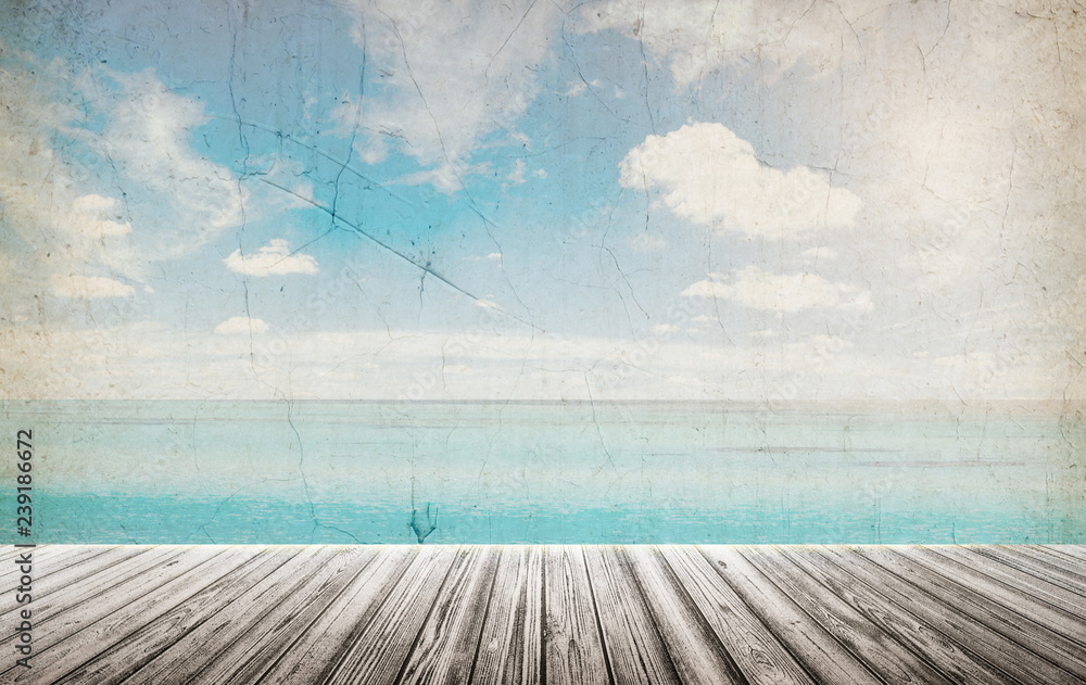 Tropical vintage beach landscape Stock Photo | Adobe Stock