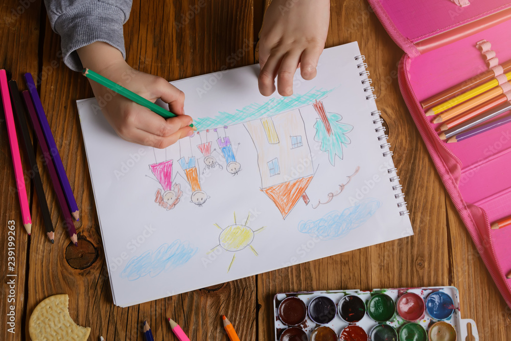 What can a children's picture tell. Photo of a children's picture on a ...