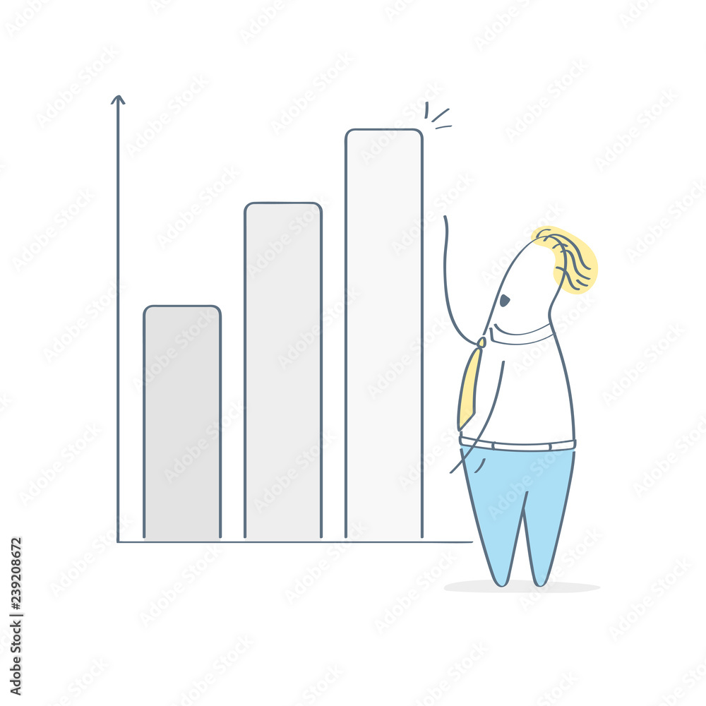 Growing financial chart, diagram icon growth, financial chart with ...