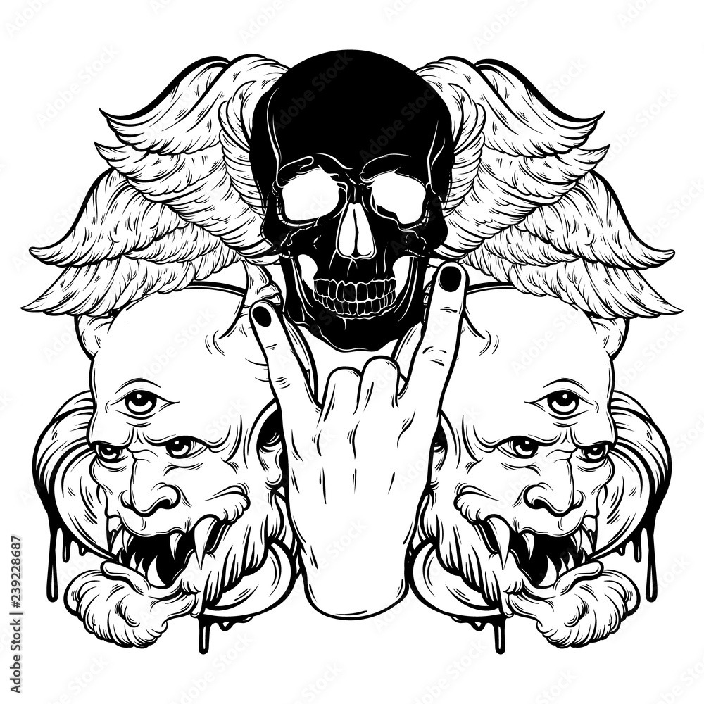 The Rock Tattoo Template Drawing