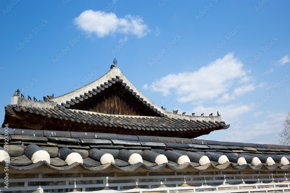 Hwaseong Temporary Palace. Suwon Hwaseong Fortress is a fortress wall ...