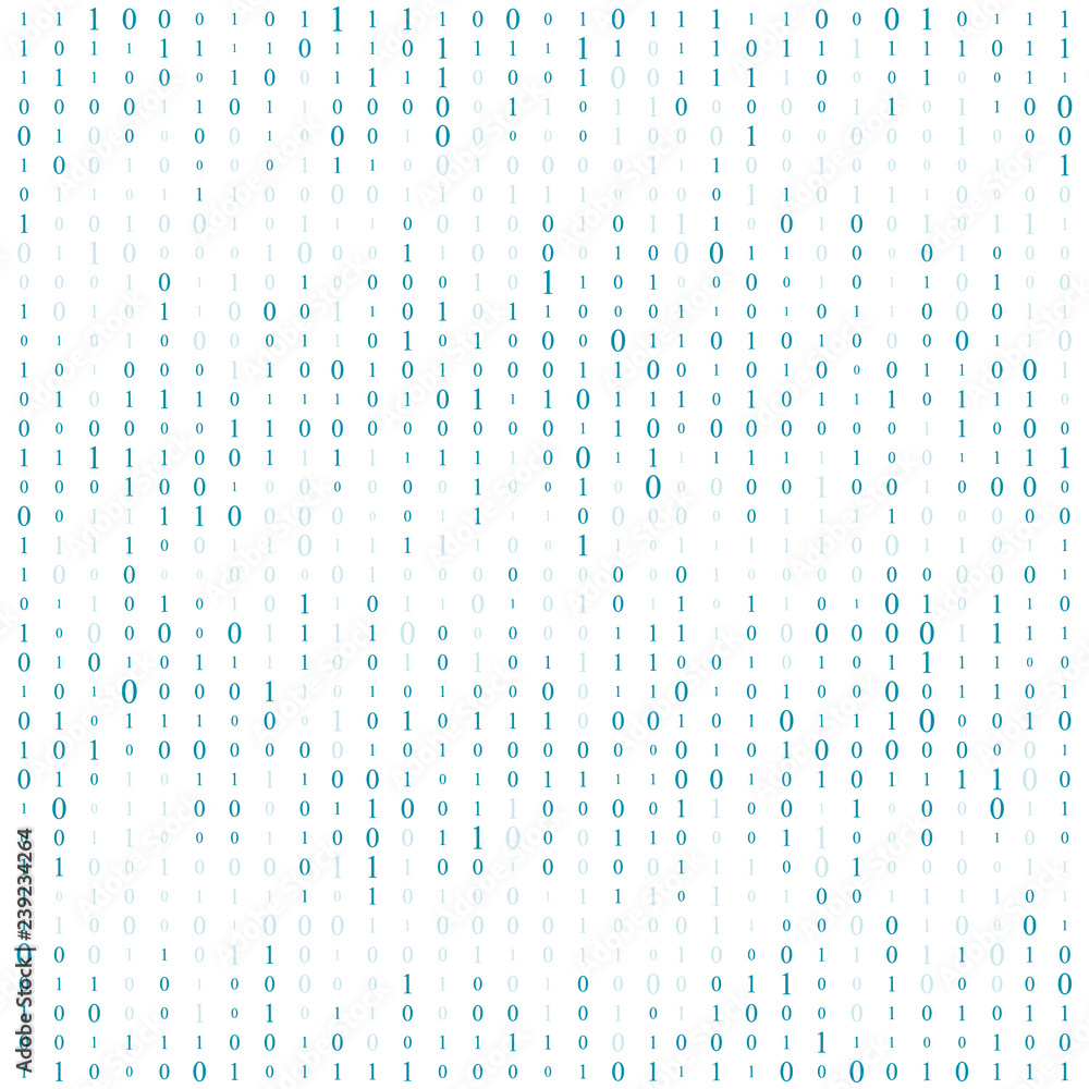 Background With Digits On Screen. binary code zero one matrix white background. banner, pattern ...