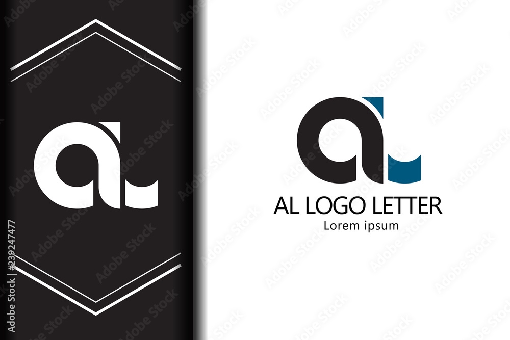 alphabet logo letter AL with combination, lowercase for business ...