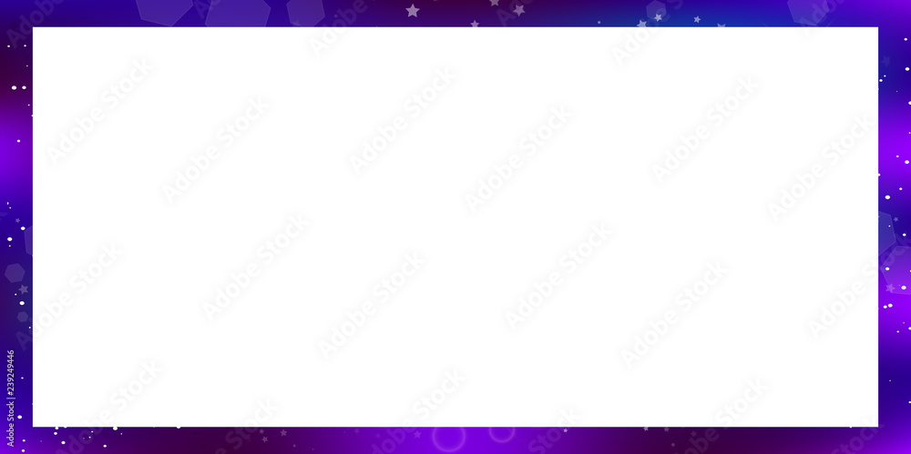 Vector galaxy rectangle border on white background with copy space ...