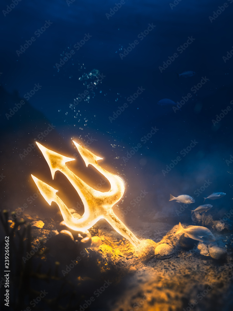 Poster poseidon trident at the bottom of the sea – Wall Art | UkPosters