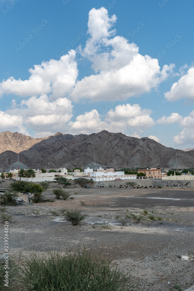 United Arab Emirates mountains view form Wadi Al Qor to Buraq Dam ...