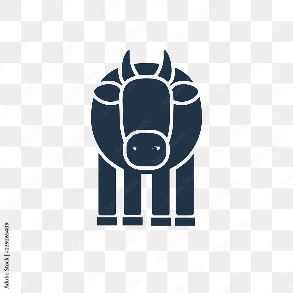 Cow vector icon isolated on transparent background, Cow transparency ...