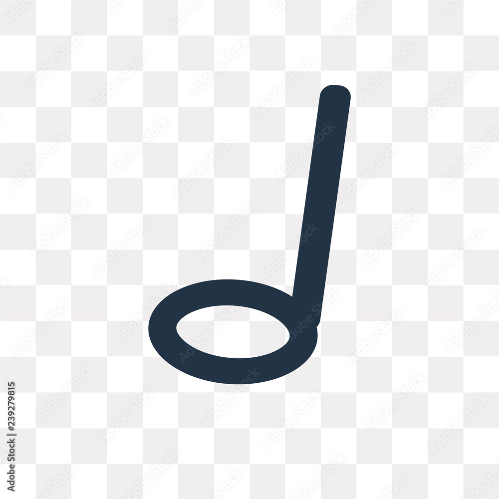 Half note vector icon isolated on transparent background, Half note ...
