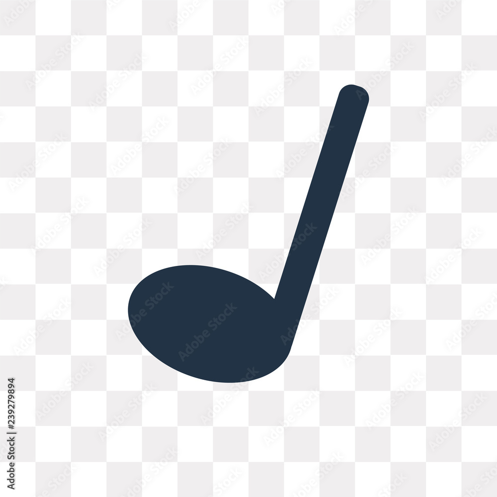 Quarter note vector icon isolated on transparent background, Quarter ...