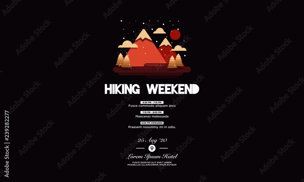 Hiking Weekend Invitation Design with Where and When Details Stock ...