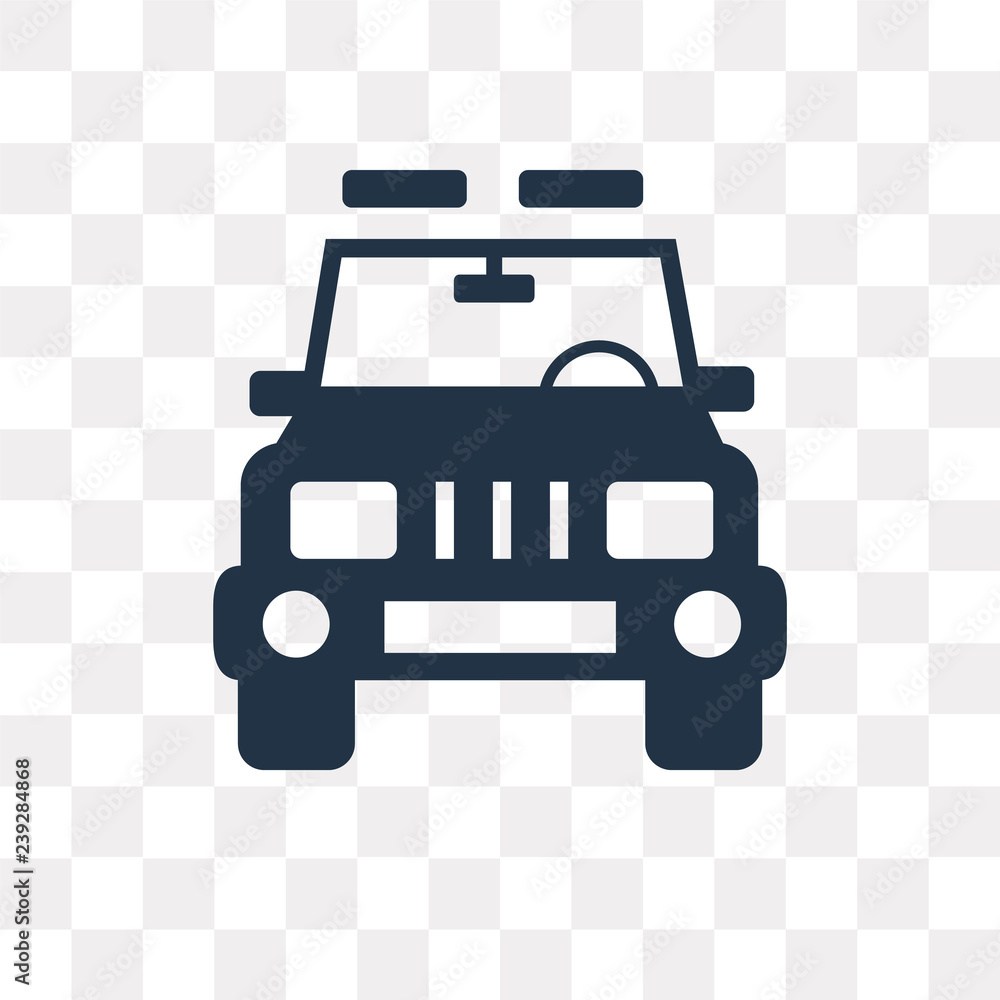 Jeep front view vector icon isolated on transparent background, Jeep ...