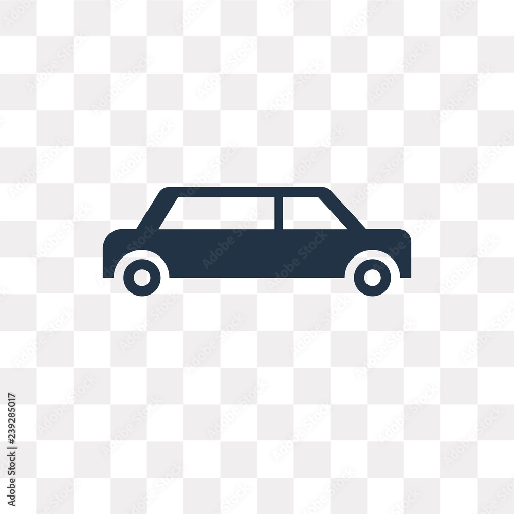 Limousine side view vector icon isolated on transparent background ...