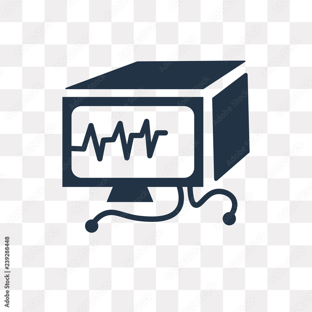 Ekg monitor vector icon isolated on transparent background, Ekg monitor ...