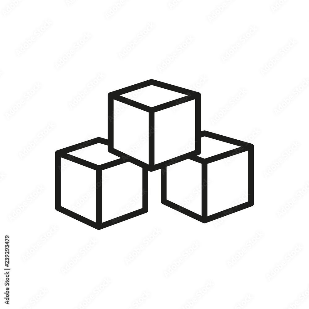 Sugar outline icon, refined sugar symbol, sweetness sign isolated on ...