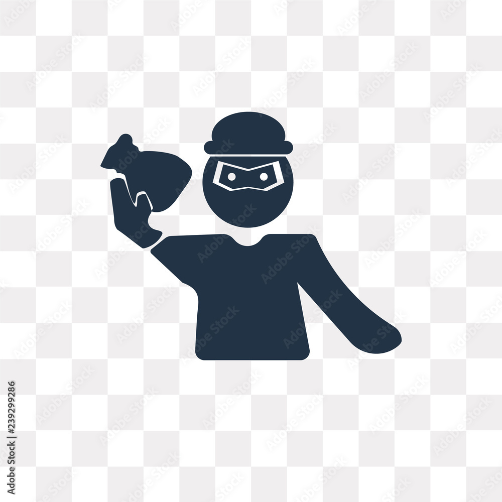 Robbery vector icon isolated on transparent background, Robbery ...