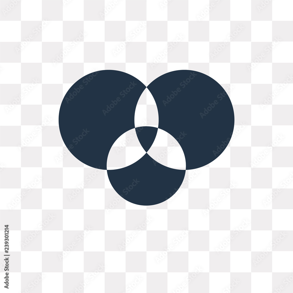 Venn diagram vector icon isolated on transparent background, Venn ...