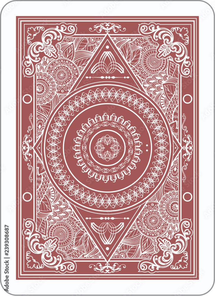 Playing cards in vintage style for poker. Original design, many small ...
