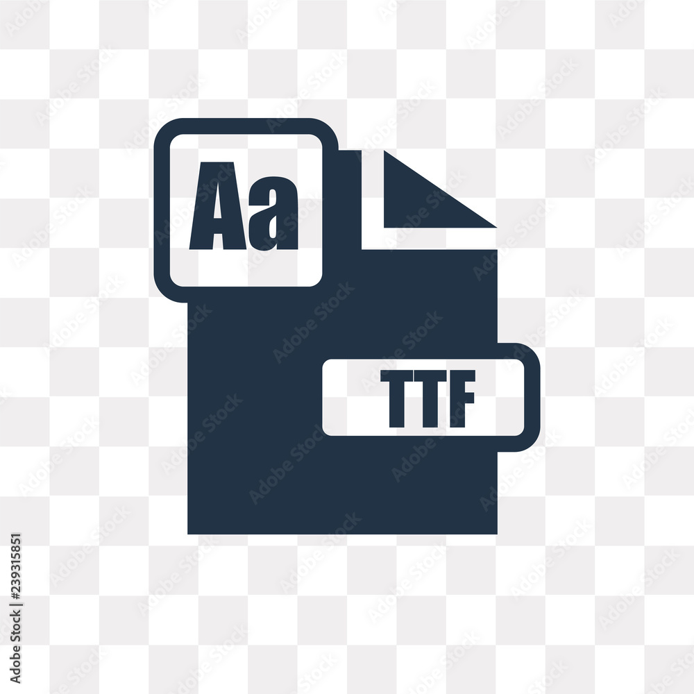 Ttf vector icon isolated on transparent background, Ttf transparency ...