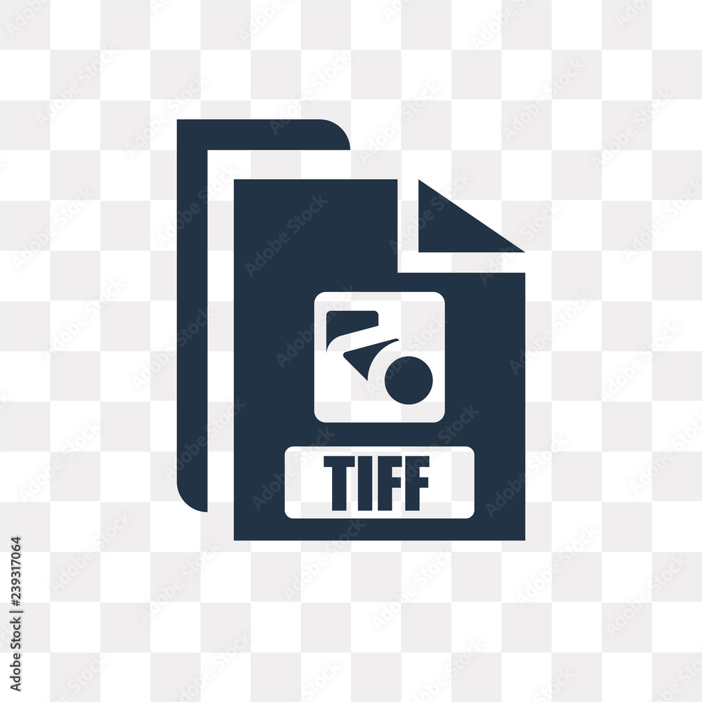 Tiff vector icon isolated on transparent background, Tiff transparency ...