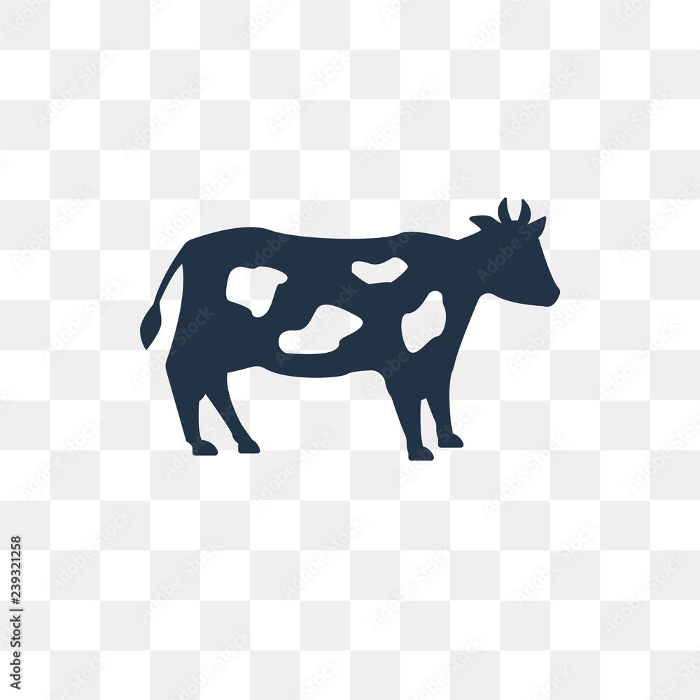 Cow vector icon isolated on transparent background, Cow transparency ...