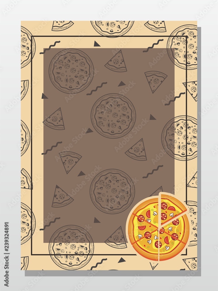 Pizza background template for menu/poster/brochure design Stock Vector ...