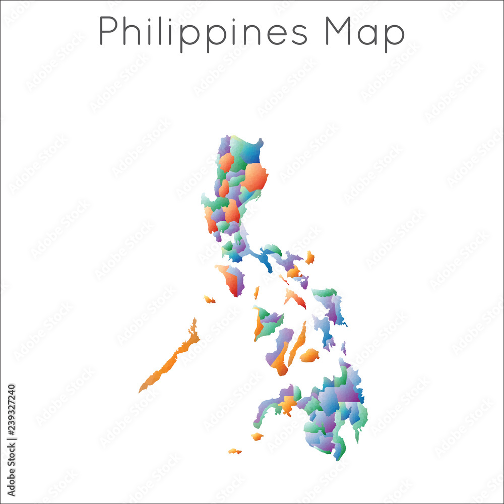Low Poly map of Philippines. Philippines geometric polygonal, mosaic ...