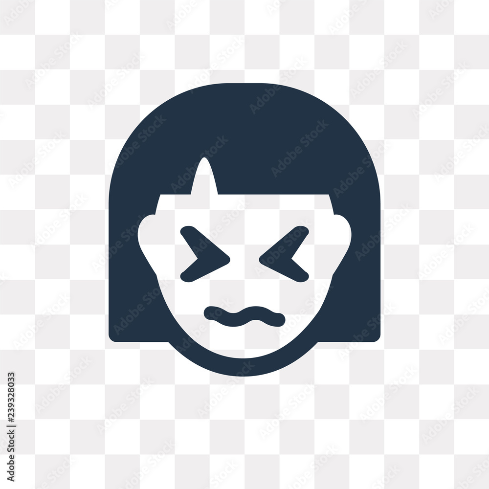Angry vector icon isolated on transparent background, Angry ...