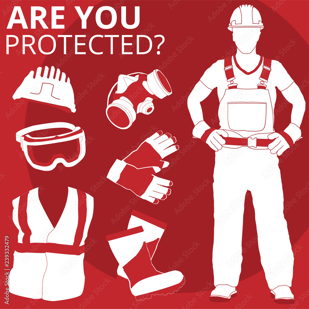 Personal Protective Equipment vector illustration Stock Vector | Adobe ...