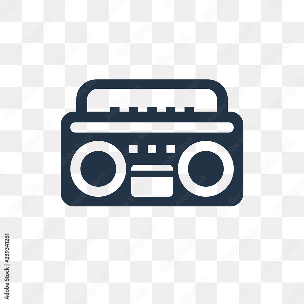 Boombox vector icon isolated on transparent background, Boombox ...