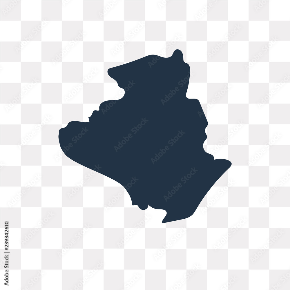 Algeria map vector icon isolated on transparent background, Algeria map ...