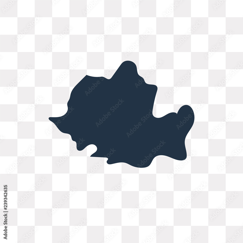 Romania map vector icon isolated on transparent background, Romania map ...