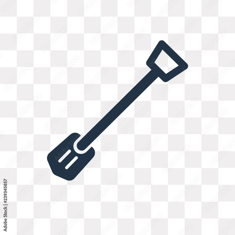 Inclined Shovel vector icon isolated on transparent background ...