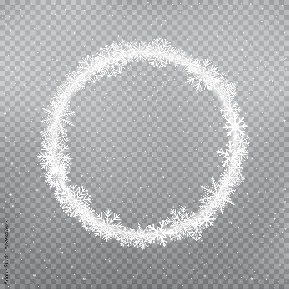 snowy round frame template Stock Vector | Adobe Stock