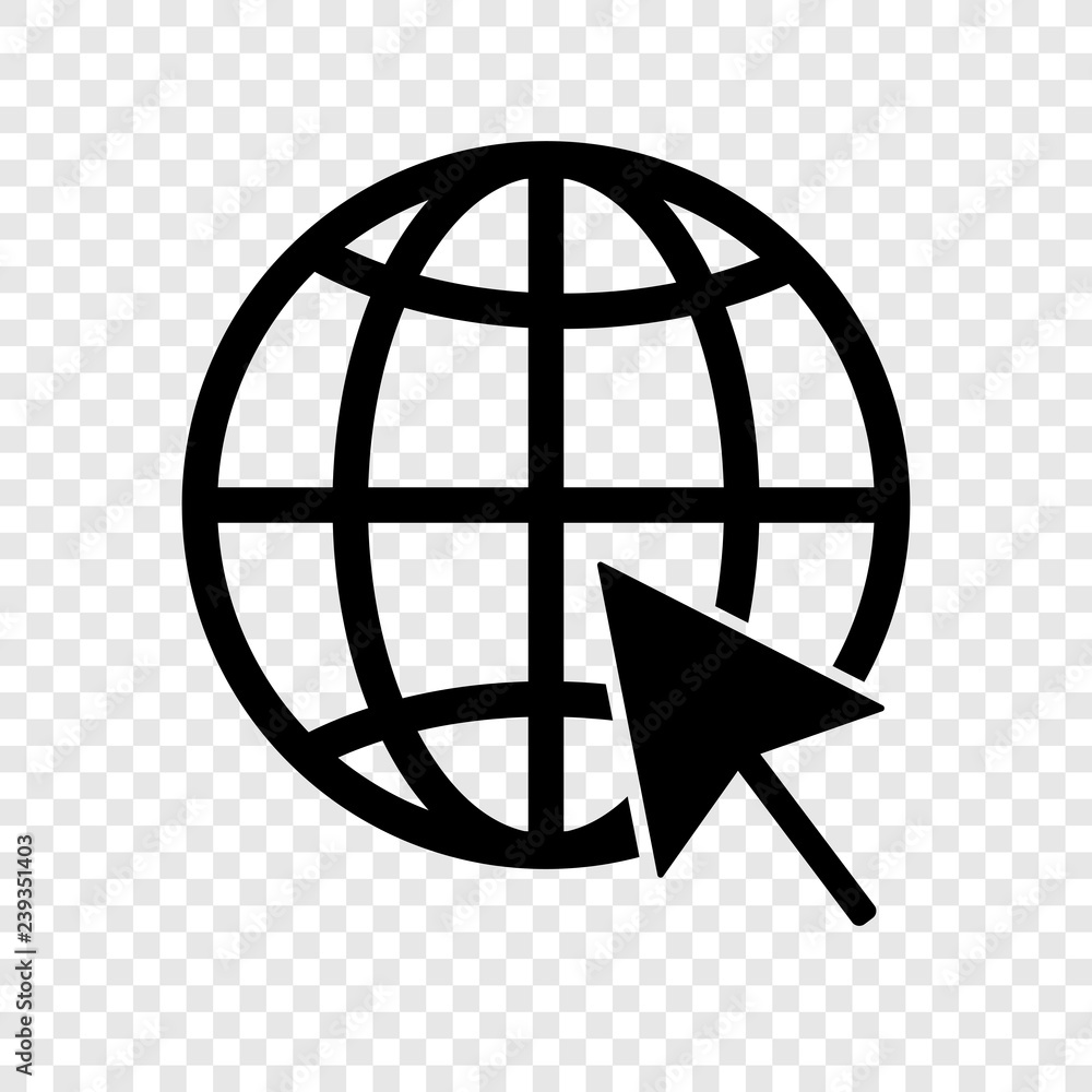 Internet world icon transparent grid Stock Vector | Adobe Stock
