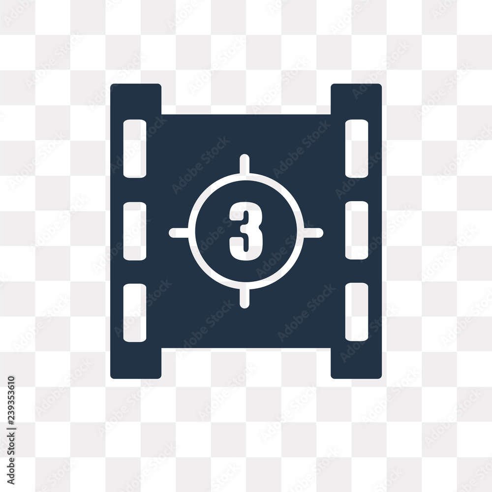 Vecteur Stock Movie countdown vector icon isolated on transparent ...