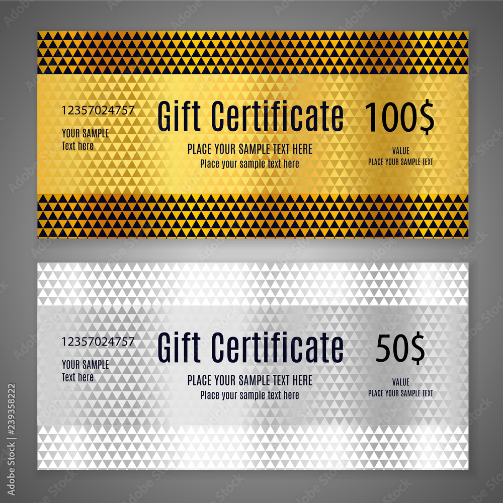 Gift certificate template (Gift Voucher layout, Coupon template). Gift ...