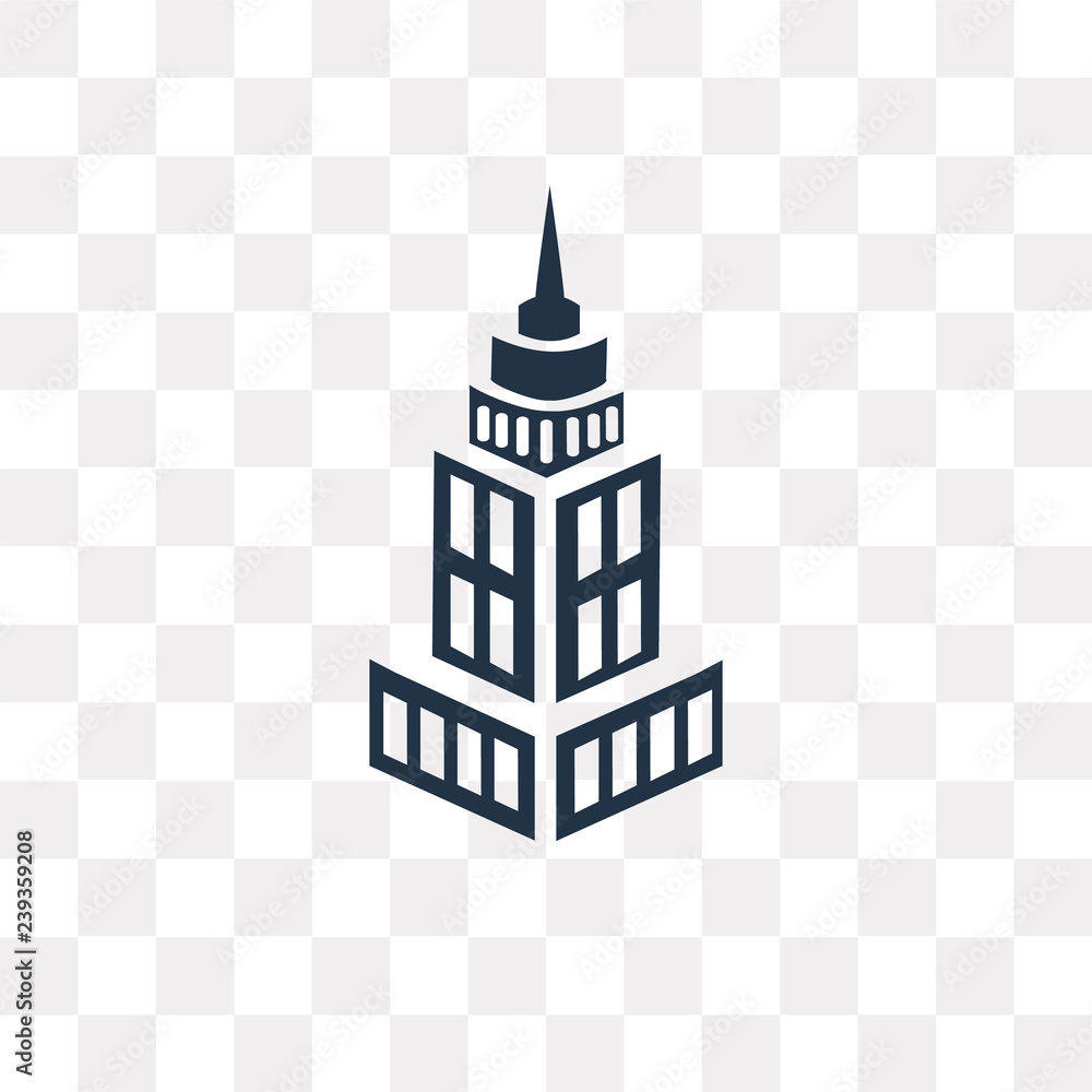 State Building vector icon isolated on transparent background, State ...