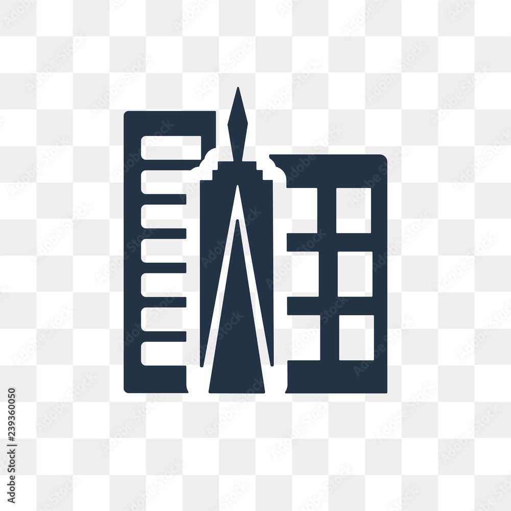 Trade Center vector icon isolated on transparent background, Trade ...