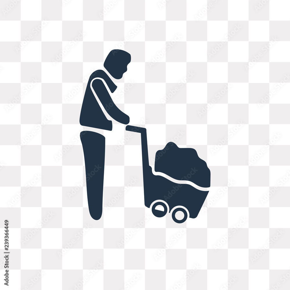 Man wirth Carry vector icon isolated on transparent background, Man ...