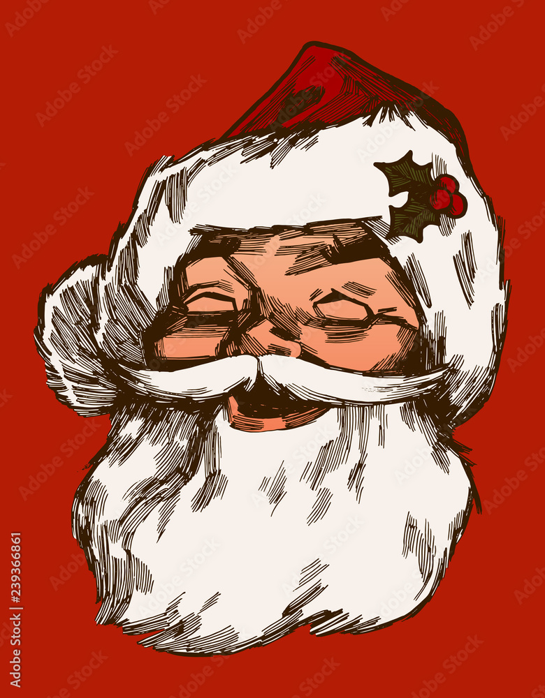 Realistic Santa Claus Face Drawing