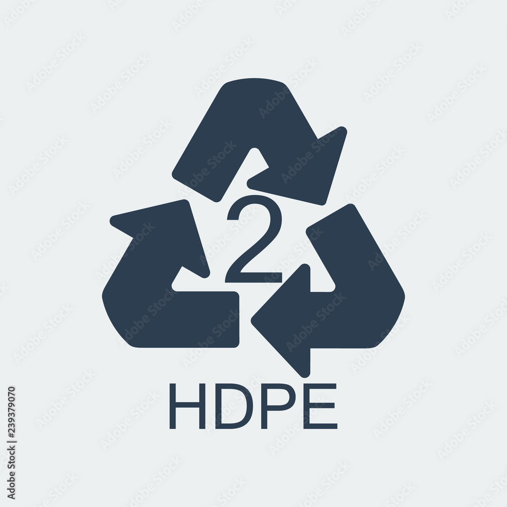 Plastic recycling symbol HDPE 2,Wrapping Plastic, Label. Vector ...