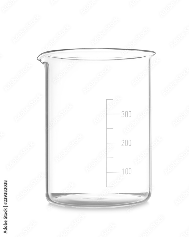 Empty beaker isolated on white. Chemistry laboratory glassware Stock ...