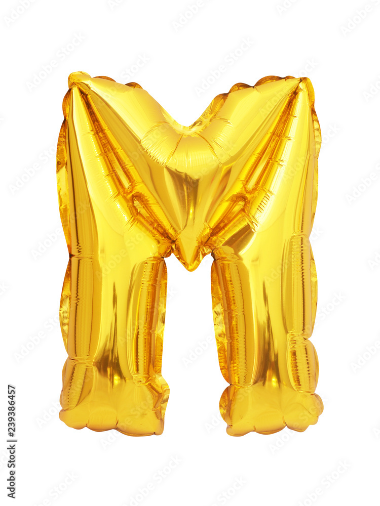 letter M balloon font isolated on white Stock Photo | Adobe Stock